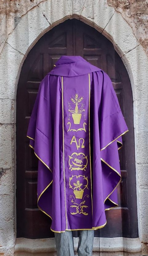 Purple Chasuble Alpha Omega Priest Chasuble